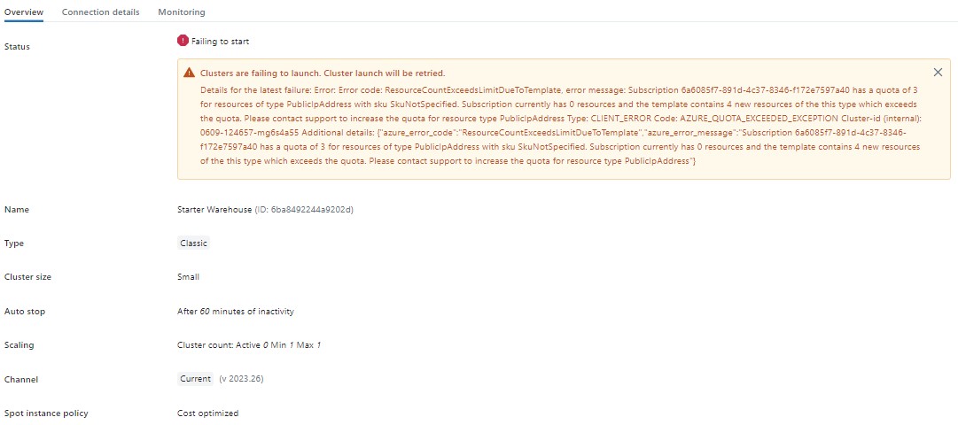 Solved Cluster Sql Warehouse Fails To Start Databricks Community 3335